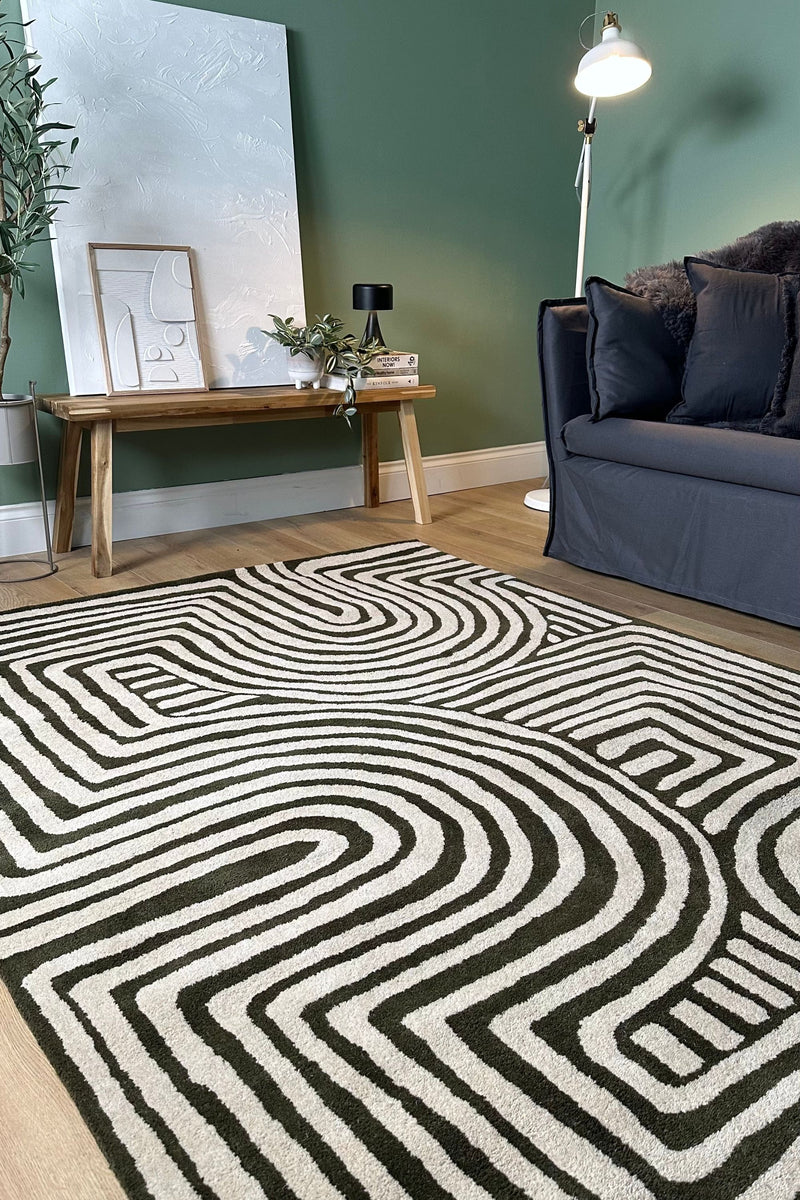 Reef Curve Forest RF30 | Geometric Rugs | Ireland